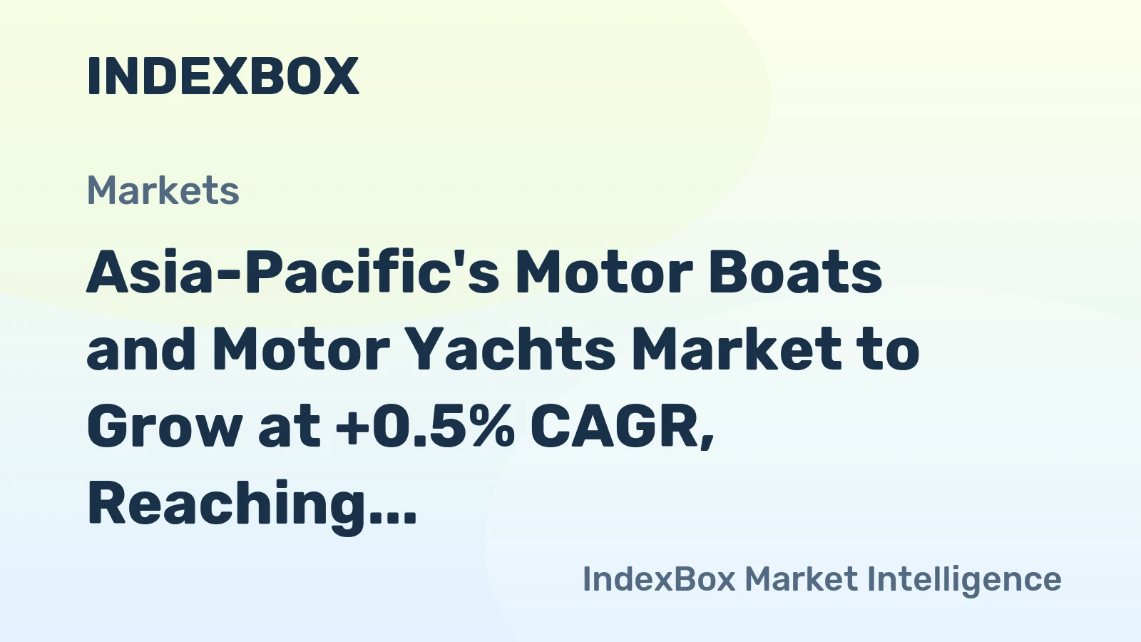 Asia-Pacific's Motor Boats and Motor Yachts Market to Grow at +0.5% CAGR, Reaching 186K units by 2035