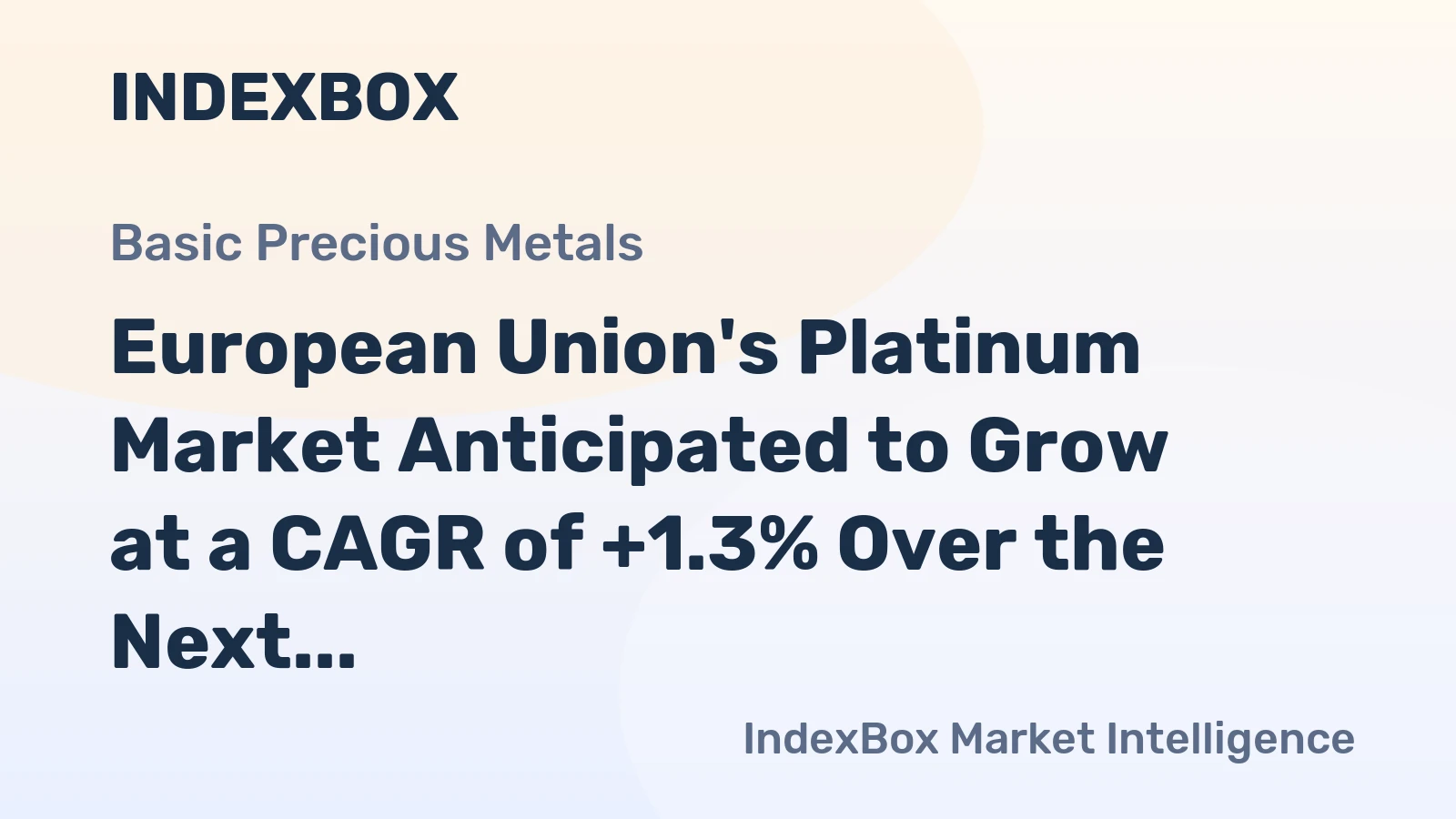 European Union's Platinum Market Anticipated to Grow at a CAGR of +1.3% Over the Next Decade