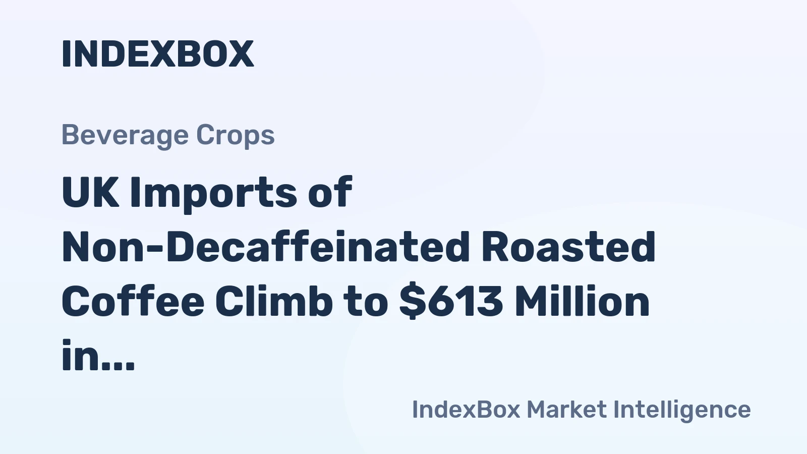 UK Imports of Non-Decaffeinated Roasted Coffee Climb to $613 Million in 2023
