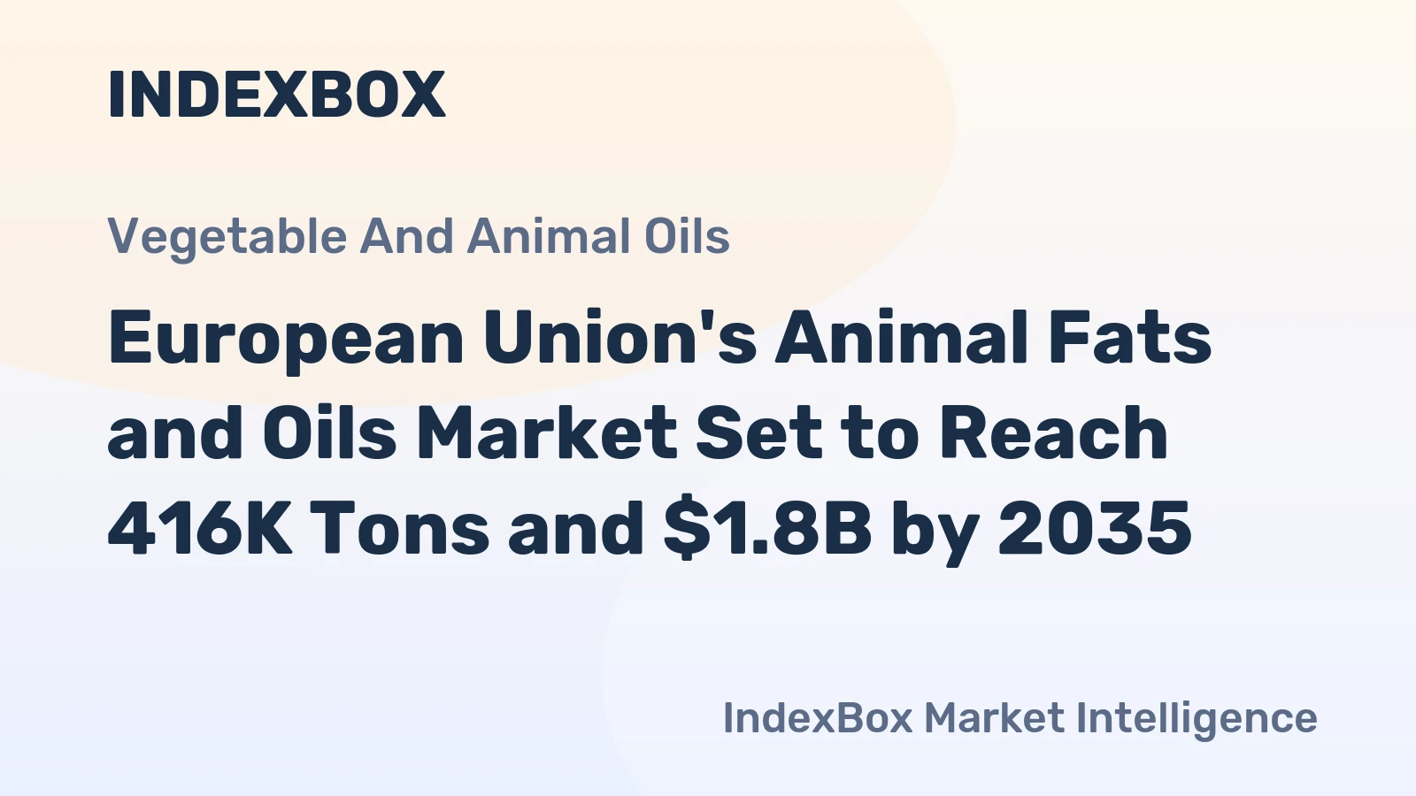 European Union's Animal Fats and Oils Market Set to Reach 416K Tons and $1.8B by 2035
