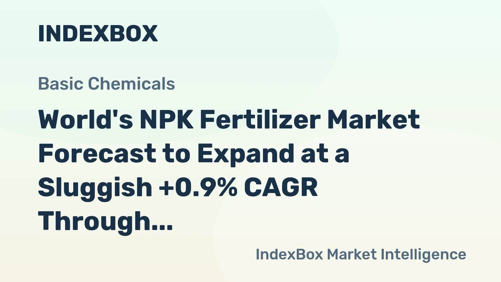World's NPK Fertilizer Market Forecast to Expand at a Sluggish +0.9% CAGR Through 2035