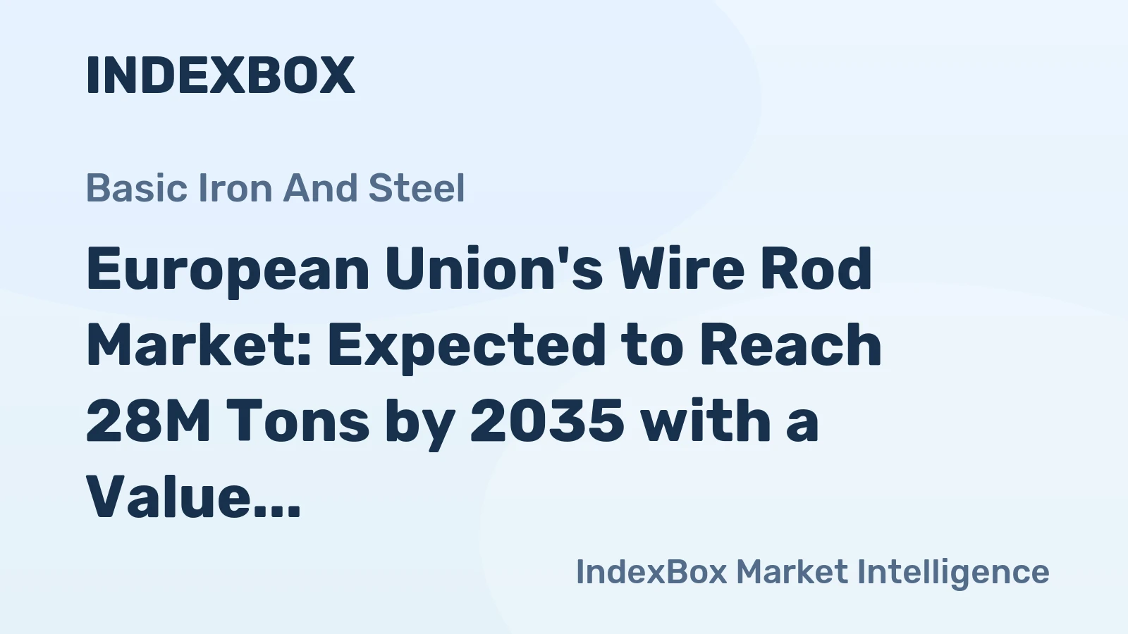 European Union's Wire Rod Market: Expected to Reach 28M Tons by 2035 with a Value of $25.8B