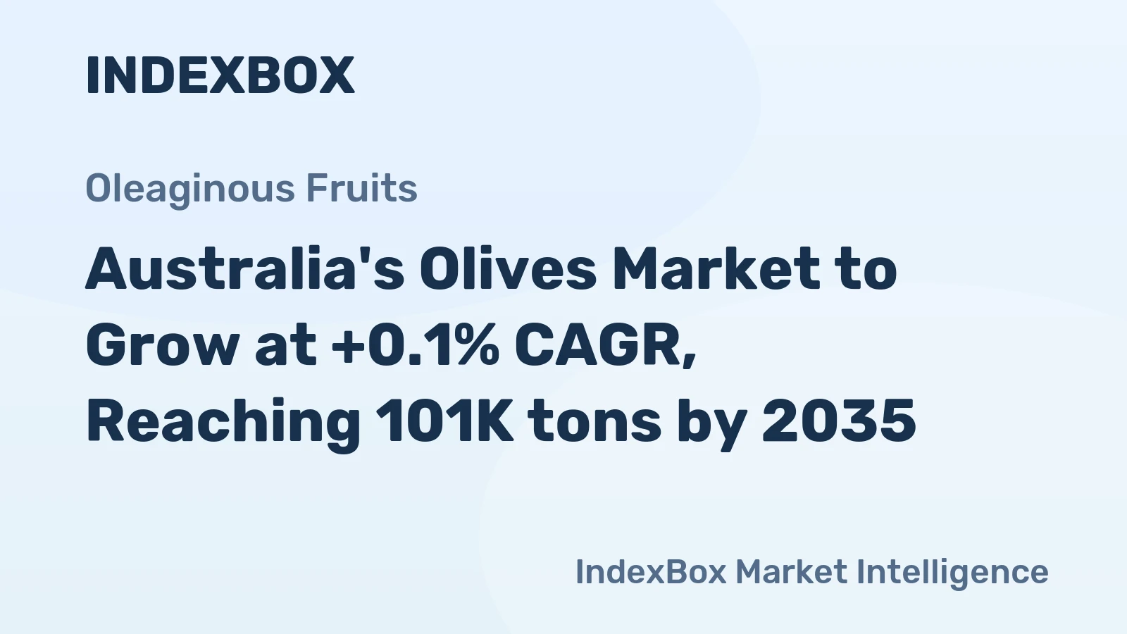 Australia's Olives Market to Grow at +0.1% CAGR, Reaching 101K tons by 2035