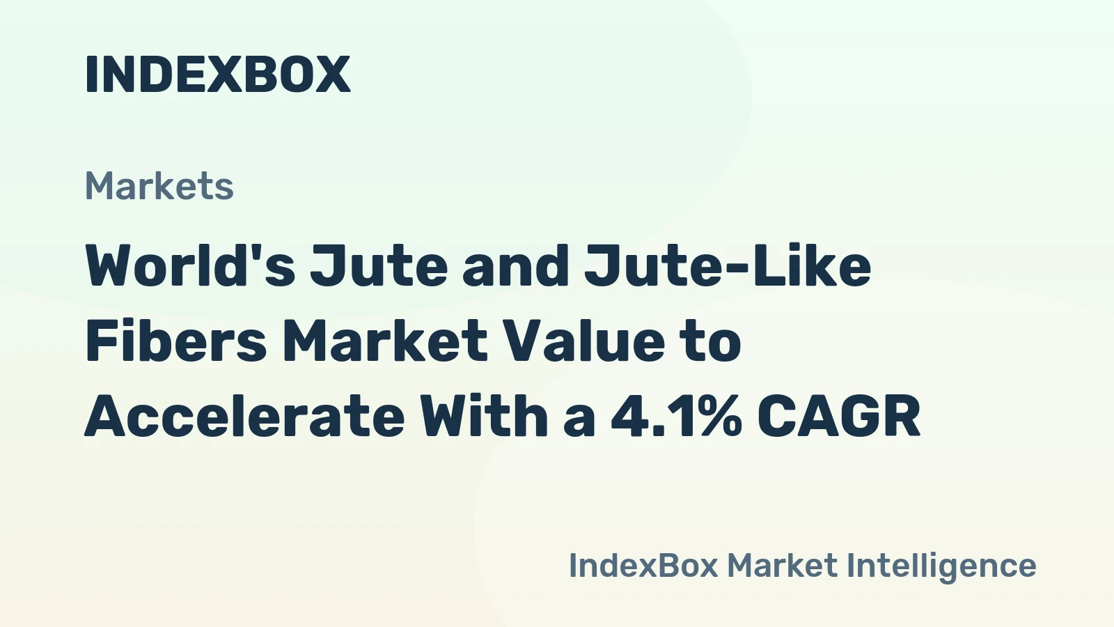 World's Jute and Jute-Like Fibers Market Value to Accelerate With a 4.1% CAGR