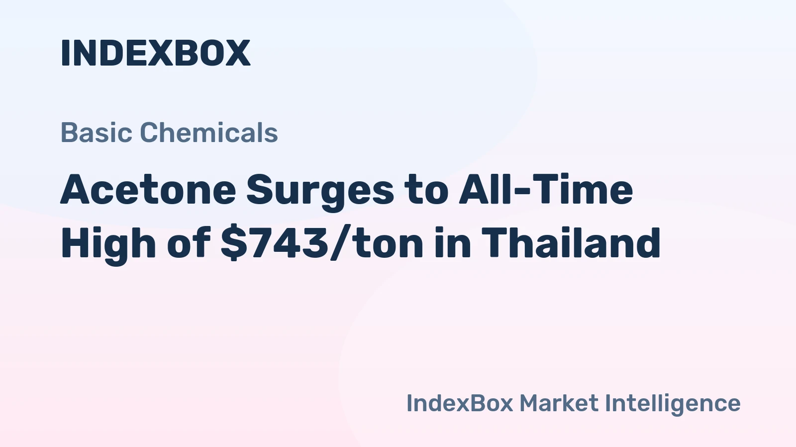 Acetone Surges to All-Time High of $743/ton in Thailand