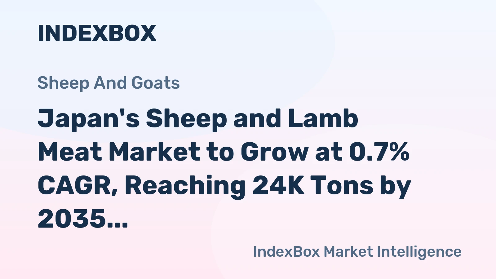 Japan's Sheep and Lamb Meat Market to Grow at 0.7% CAGR, Reaching 24K Tons by 2035