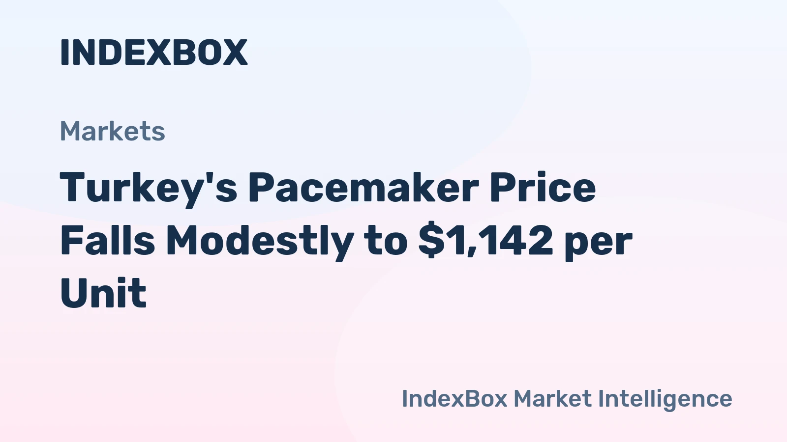 Turkey's Pacemaker Price Falls Modestly to $1,142 per Unit