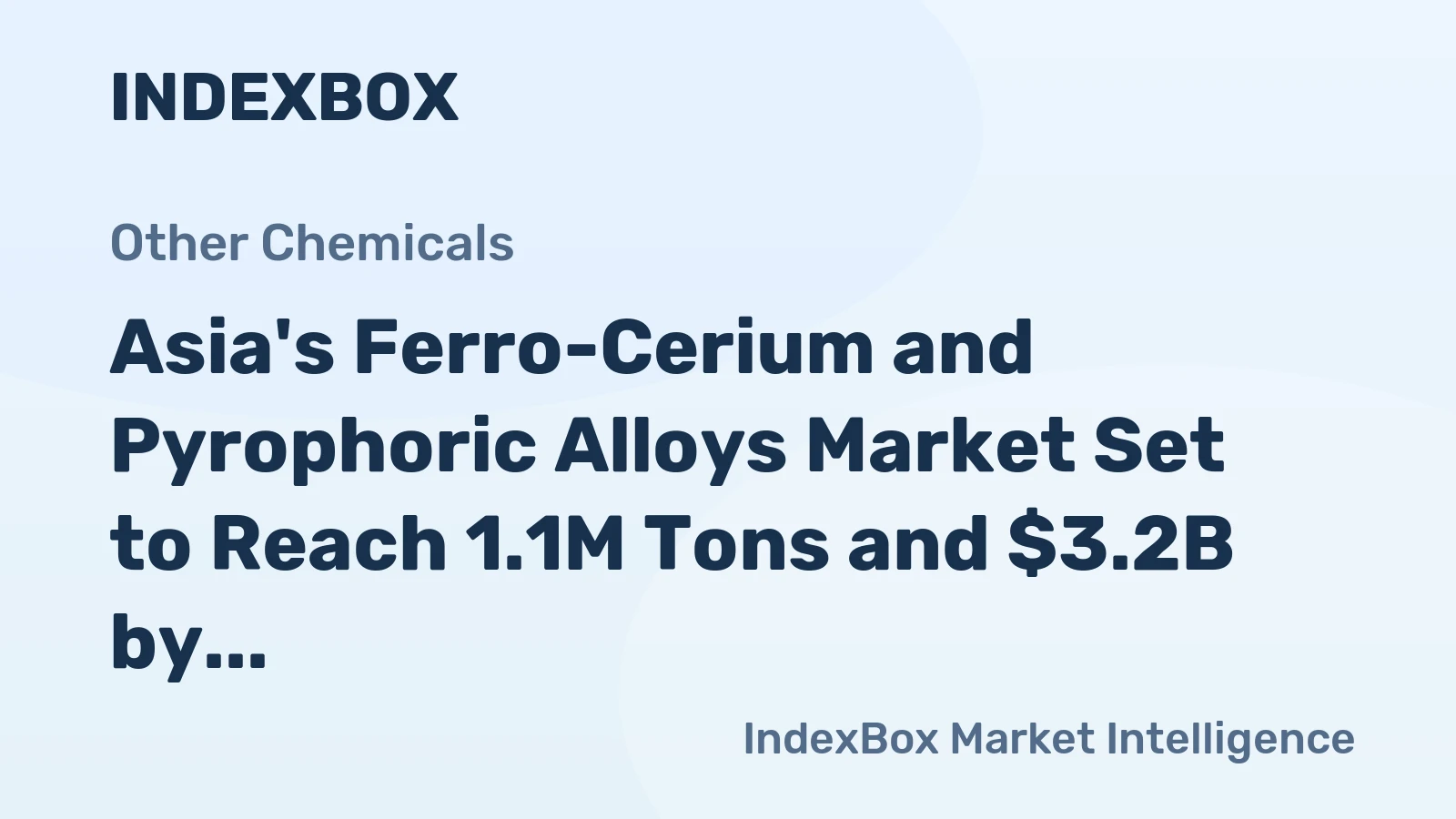 Asia's Ferro-Cerium and Pyrophoric Alloys Market Set to Reach 1.1M Tons and $3.2B by 2035