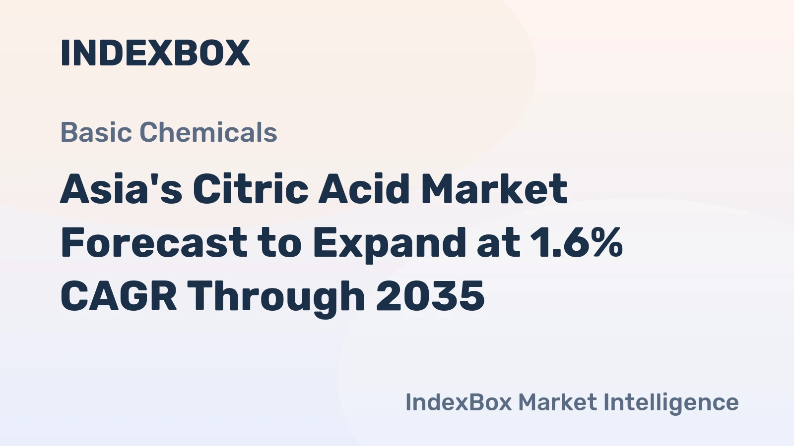 Asia's Citric Acid Market Forecast to Expand at 1.6% CAGR Through 2035