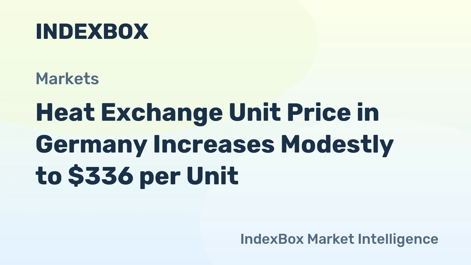 Heat Exchange Unit Price in Germany Increases Modestly to $336 per Unit