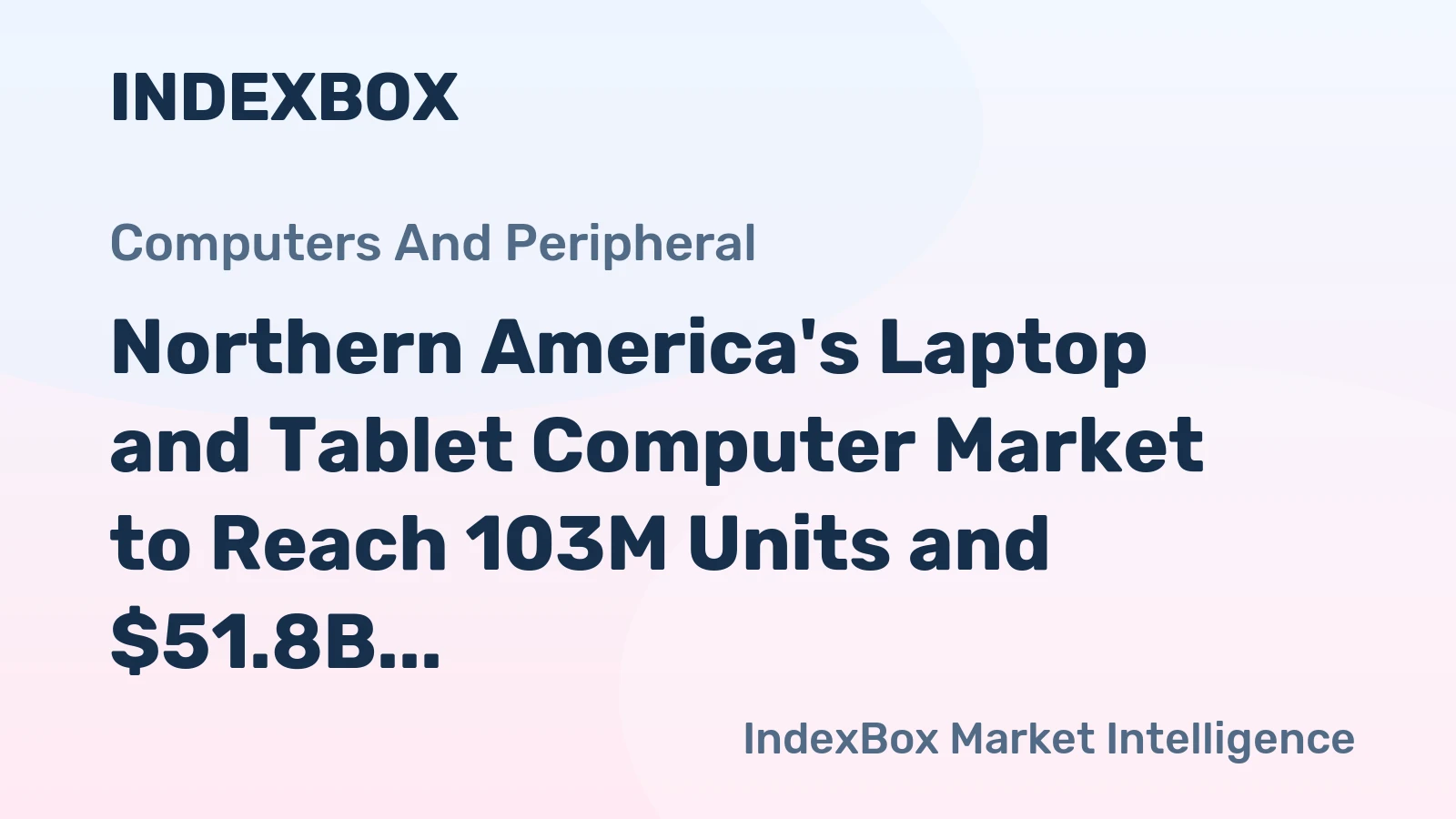 Northern America's Laptop and Tablet Computer Market to Reach 103M Units and $51.8B by 2035