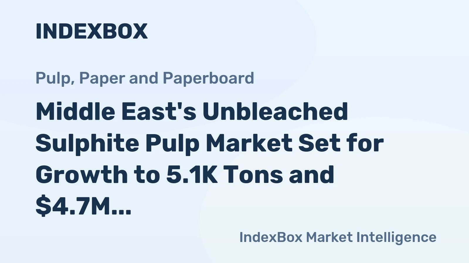 Middle East's Unbleached Sulphite Pulp Market Set for Growth to 5.1K Tons and $4.7M