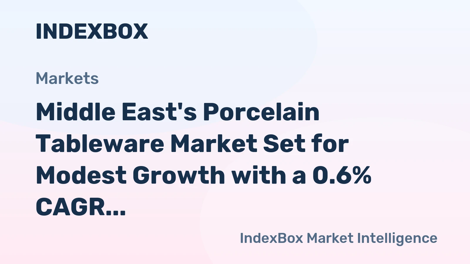 Middle East's Porcelain Tableware Market Set for Modest Growth with a 0.6% CAGR in Value