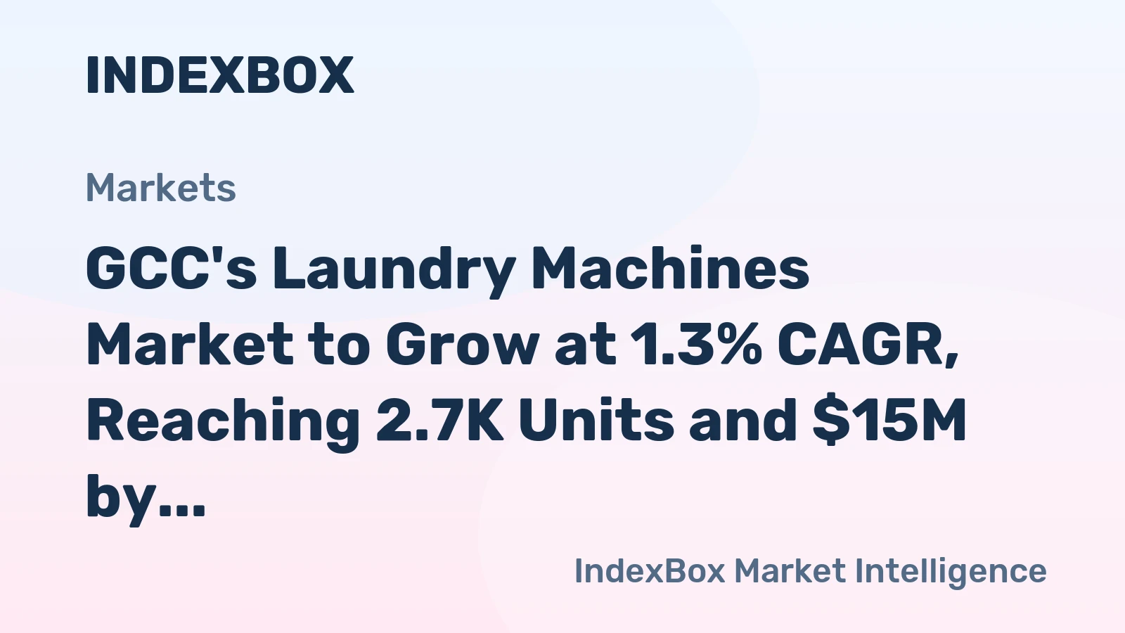 GCC's Laundry Machines Market to Grow at 1.3% CAGR, Reaching 2.7K Units and $15M by 2035