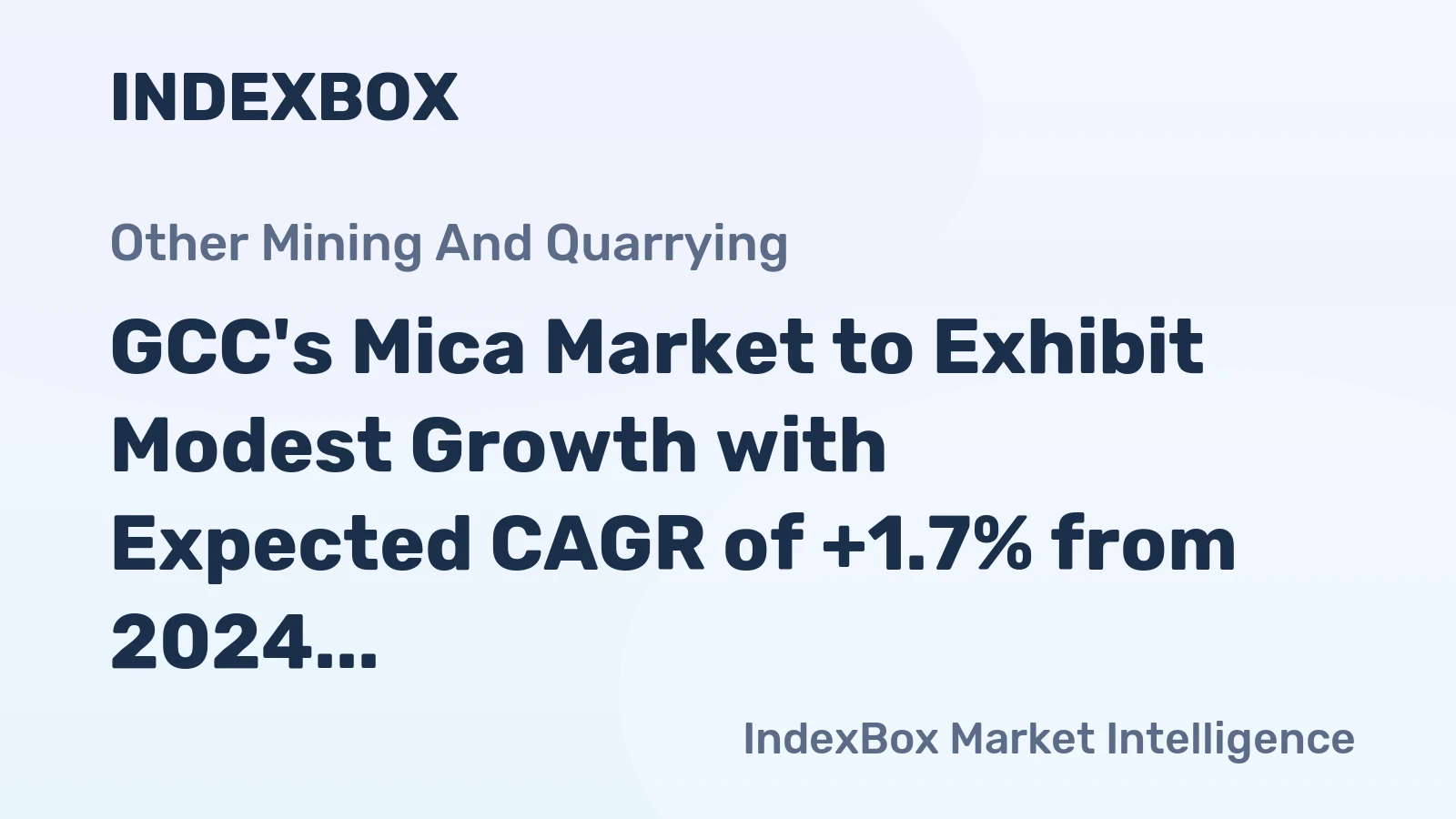 GCC's Mica Market to Exhibit Modest Growth with Expected CAGR of +1.7% from 2024 to 2035