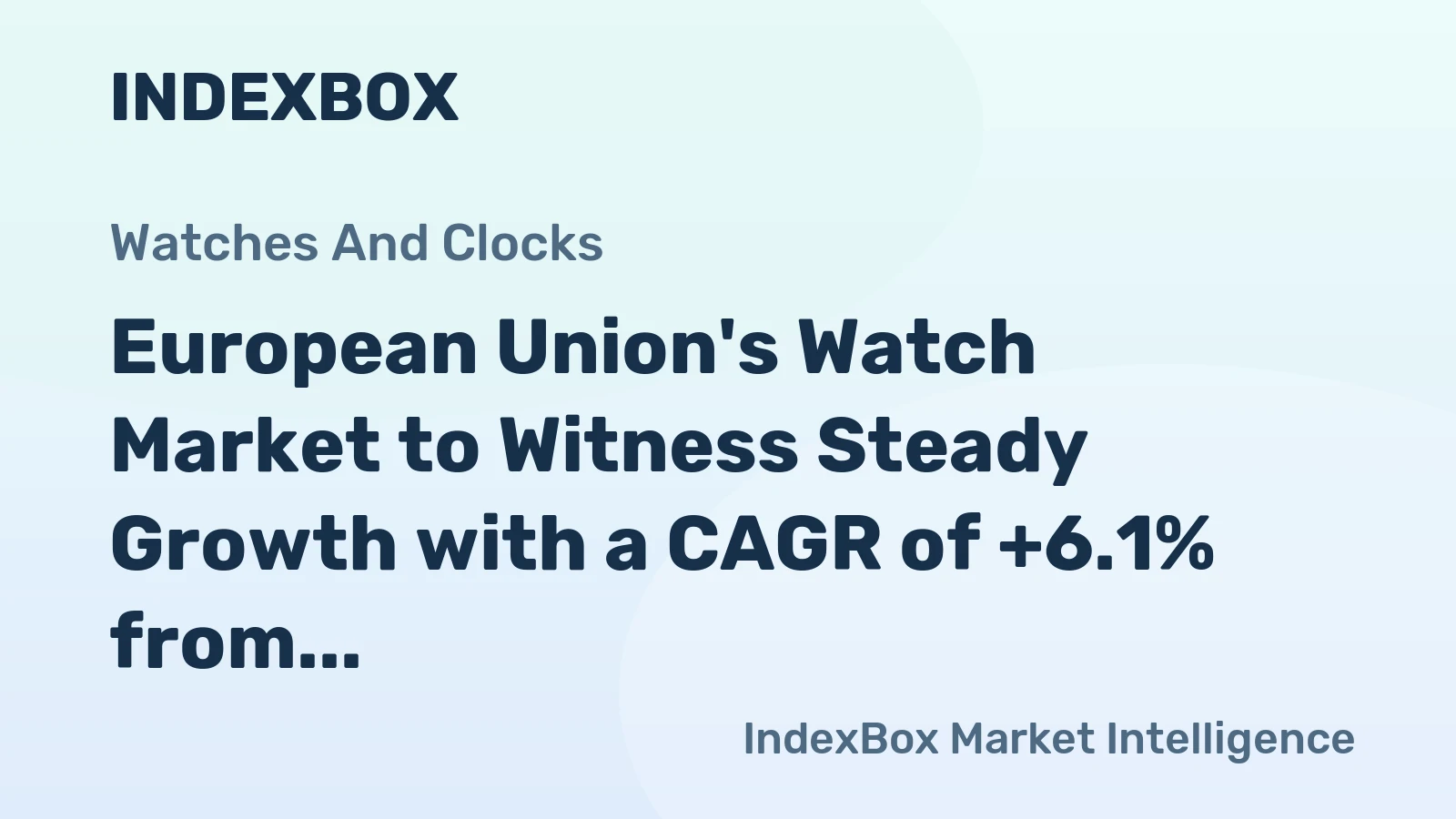 European Union's Watch Market to Witness Steady Growth with a CAGR of +6.1% from 2024 to 2035