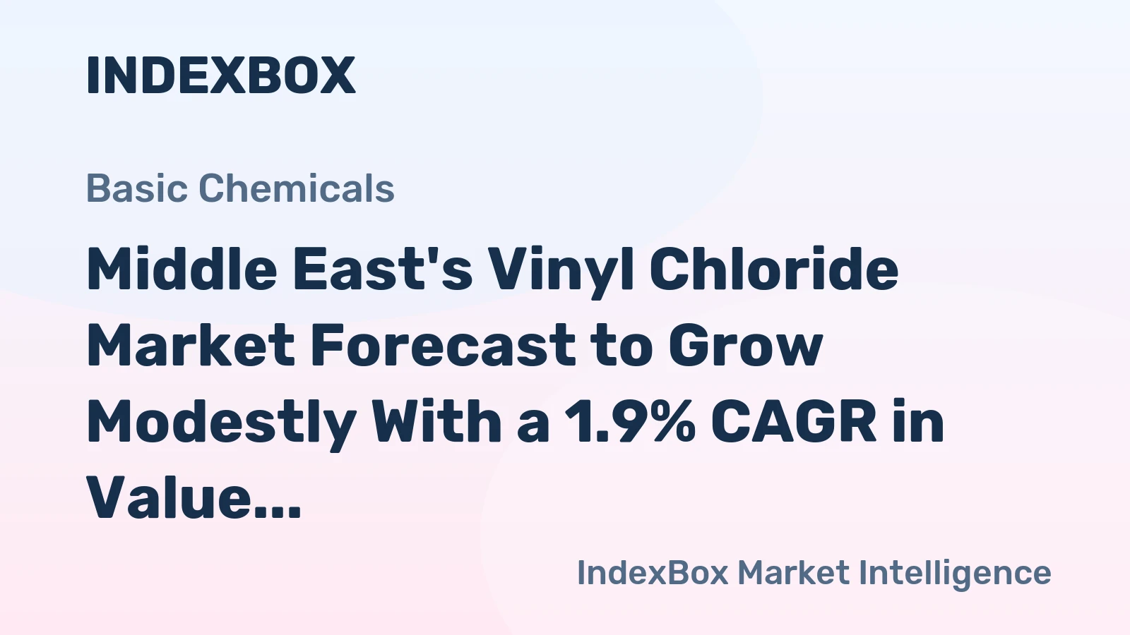 Middle East's Vinyl Chloride Market Forecast to Grow Modestly With a 1.9% CAGR in Value
