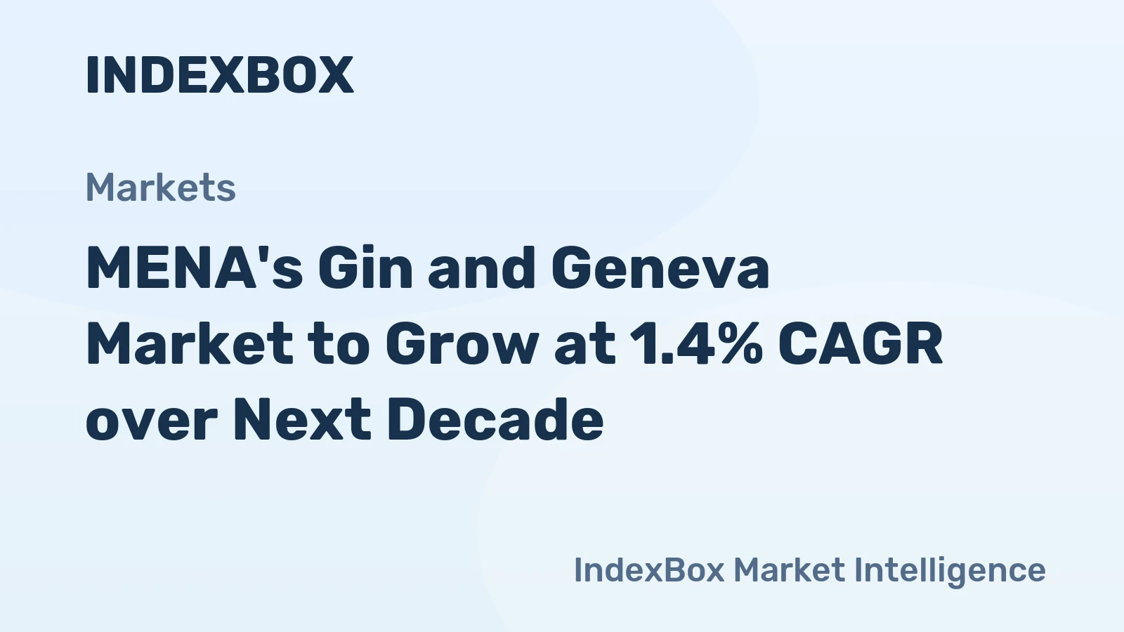 MENA's Gin and Geneva Market to Grow at 1.4% CAGR over Next Decade