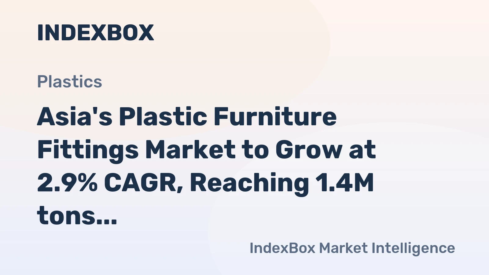 Asia's Plastic Furniture Fittings Market to Grow at 2.9% CAGR, Reaching 1.4M tons by 2035