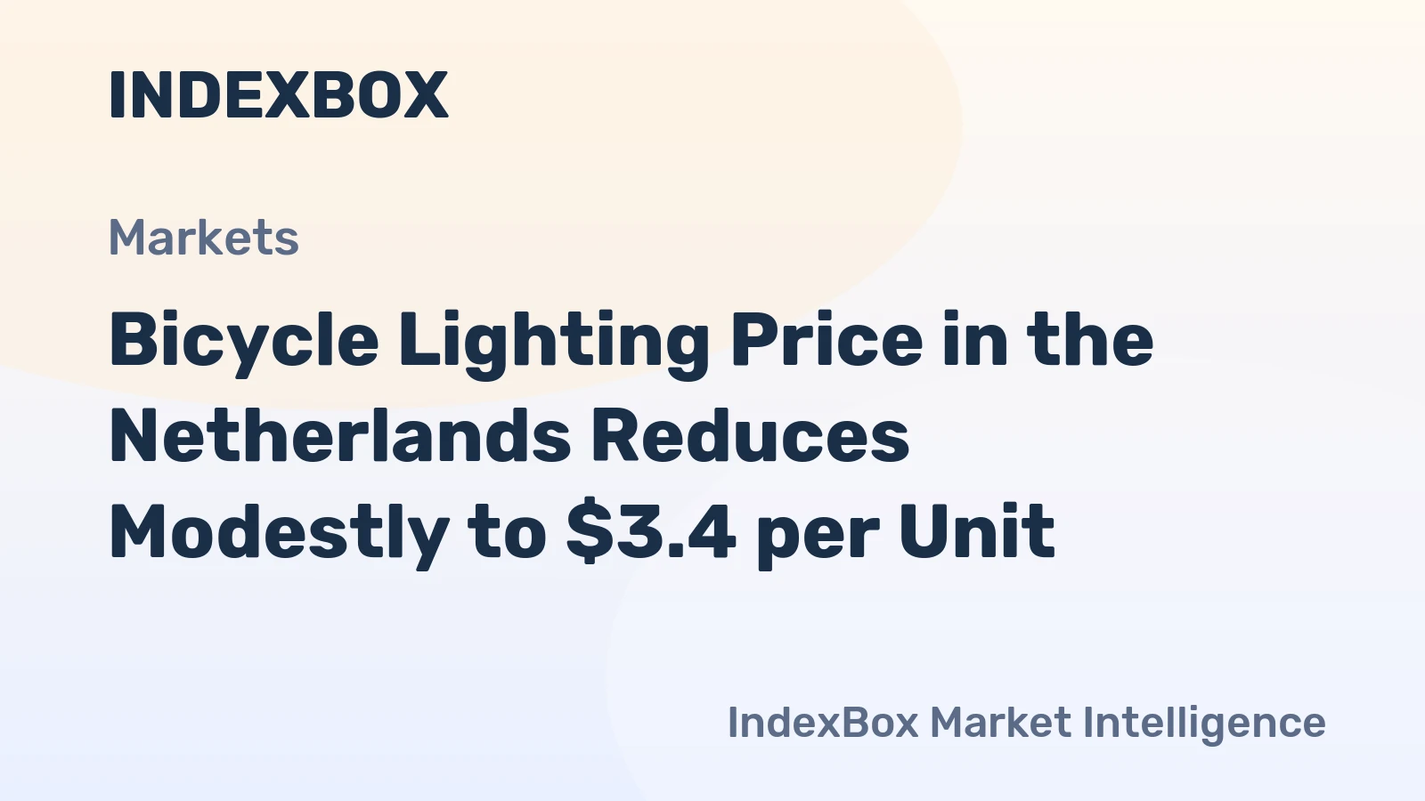 Bicycle Lighting Price in the Netherlands Reduces Modestly to $3.4 per Unit