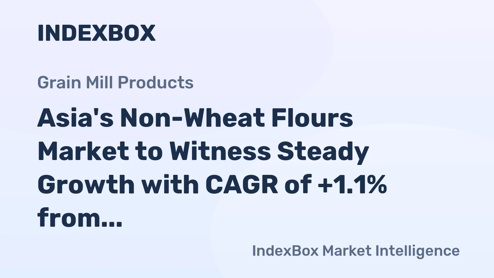 Asia's Non-Wheat Flours Market to Witness Steady Growth with CAGR of +1.1% from 2024 to 2035