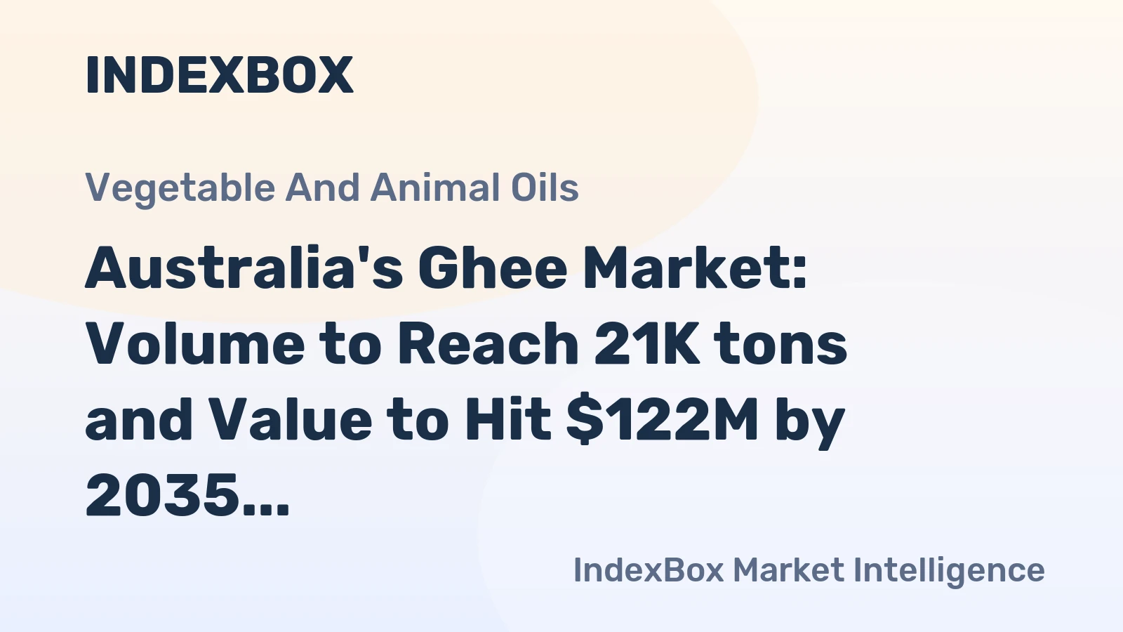 Australia's Ghee Market: Volume to Reach 21K tons and Value to Hit $122M by 2035