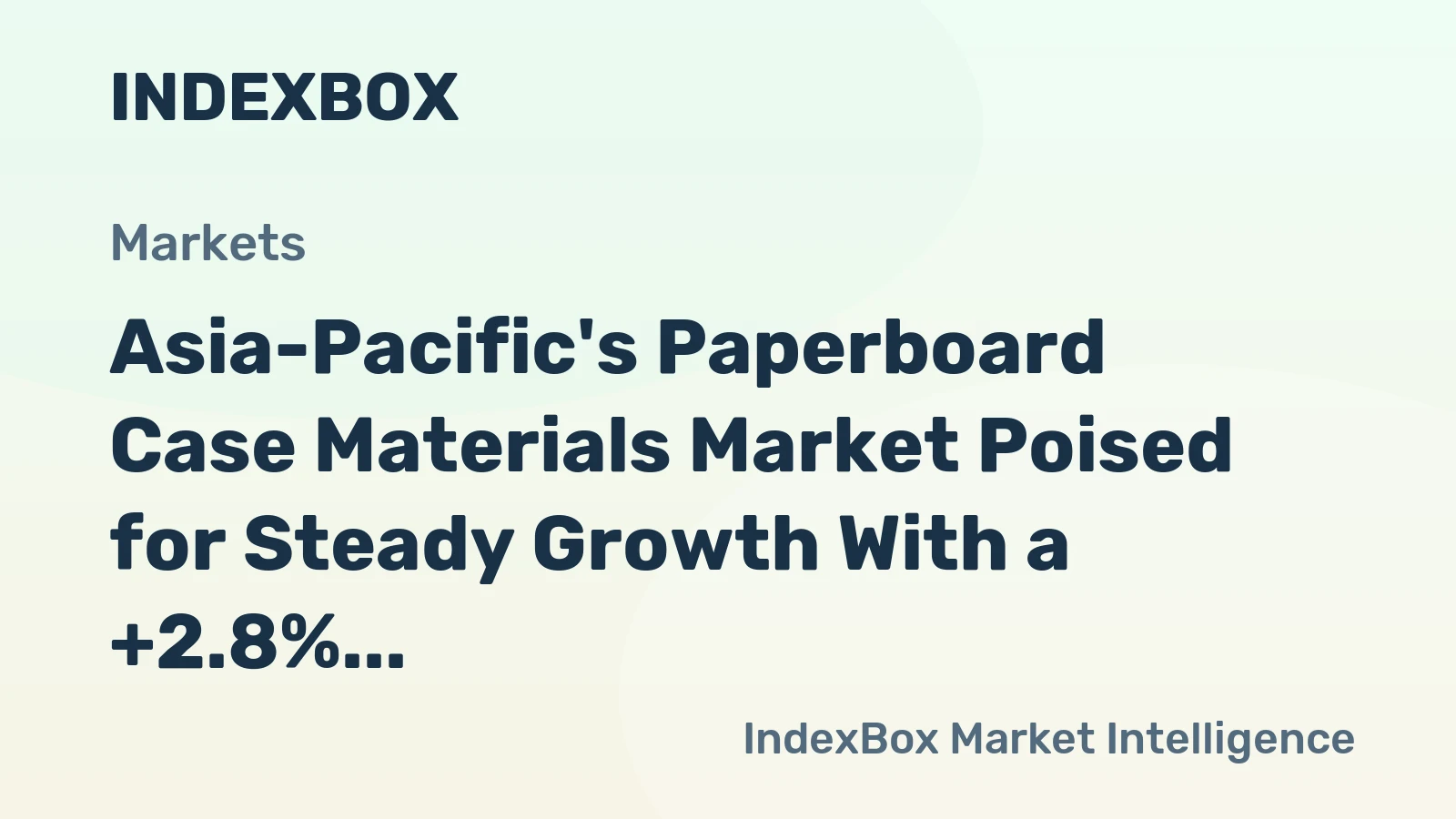 Asia-Pacific's Paperboard Case Materials Market Poised for Steady Growth With a +2.8% CAGR in Value Through 2035