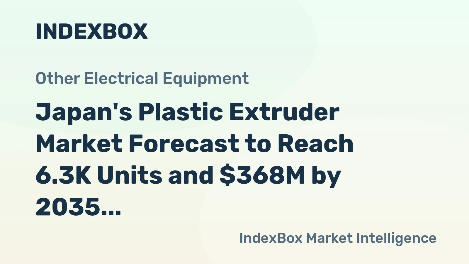 Japan's Plastic Extruder Market Forecast to Reach 6.3K Units and $368M by 2035