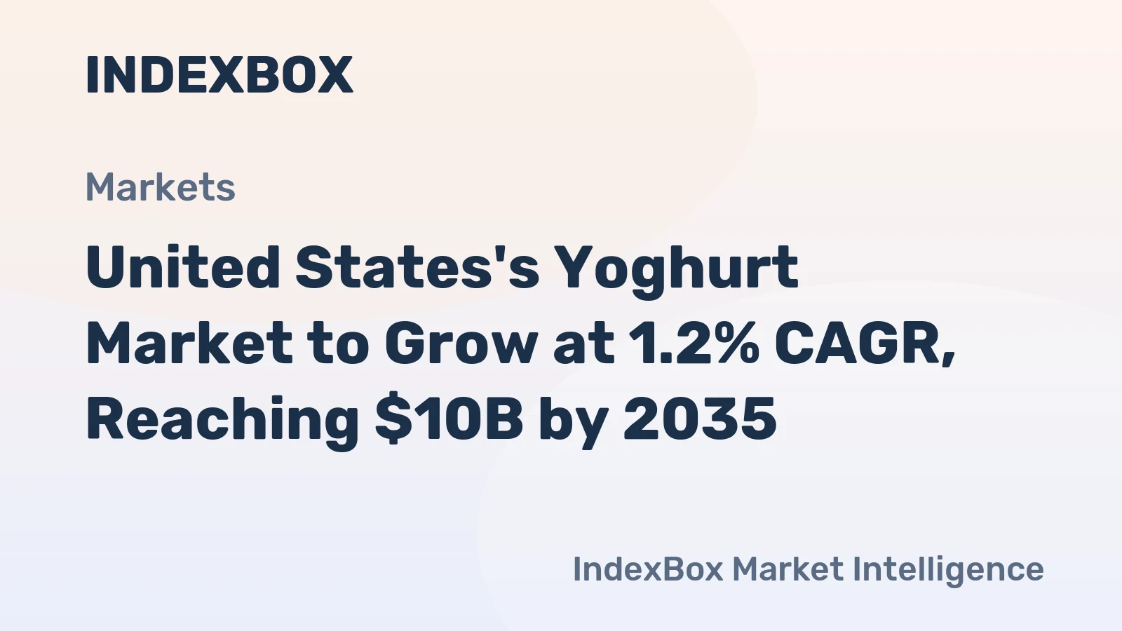 United States's Yoghurt Market to Grow at 1.2% CAGR, Reaching $10B by 2035