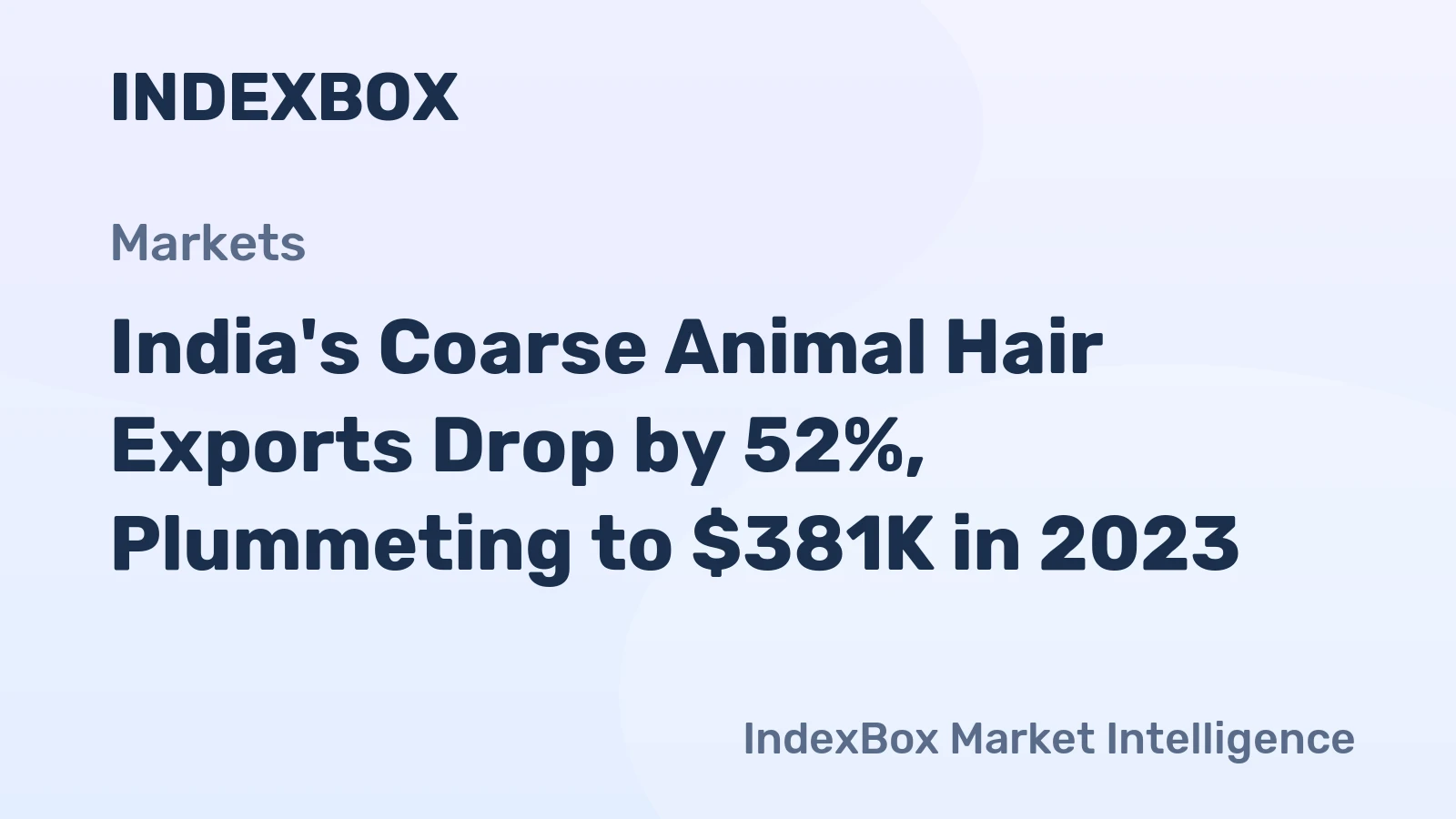 India's Coarse Animal Hair Exports Drop by 52%, Plummeting to $381K in 2023