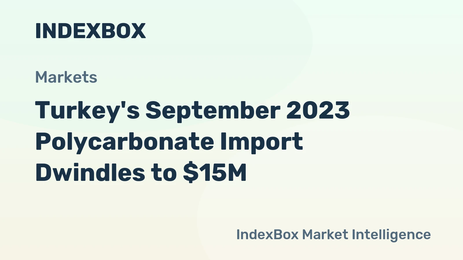 Turkey's September 2023 Polycarbonate Import Dwindles to $15M