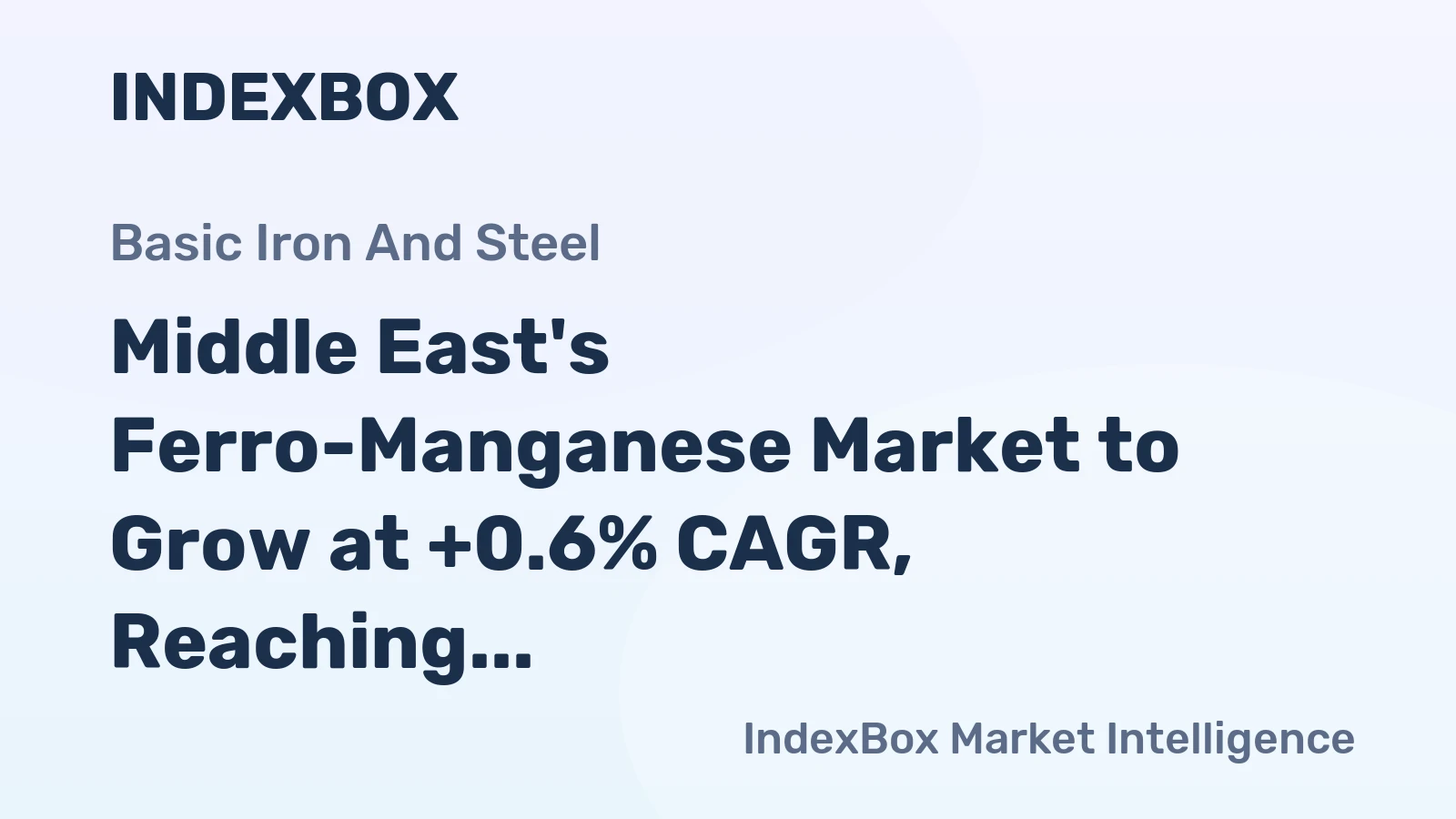 Middle East's Ferro-Manganese Market to Grow at +0.6% CAGR, Reaching 458K Tons by 2035