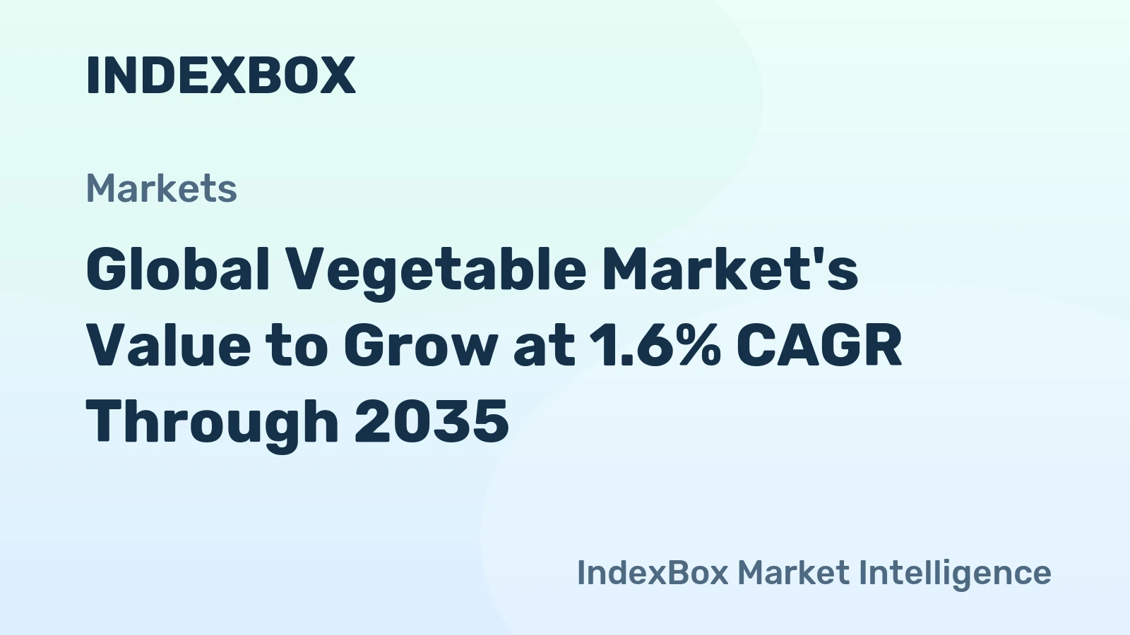 Global Vegetable Market's Value to Grow at 1.6% CAGR Through 2035
