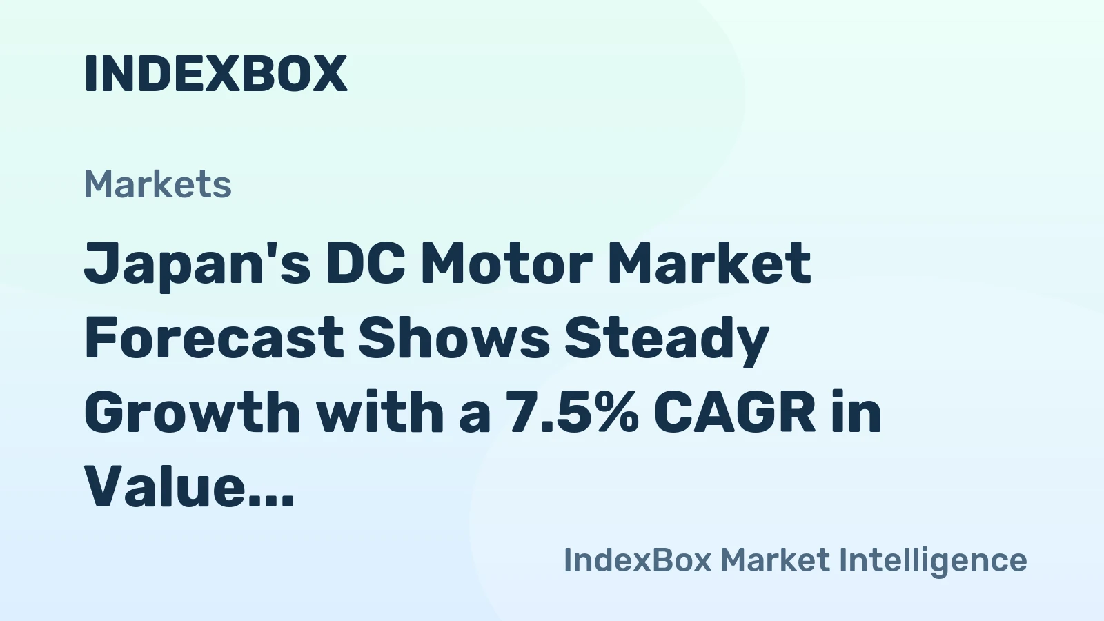 Japan's DC Motor Market Forecast Shows Steady Growth with a 7.5% CAGR in Value Through 2035