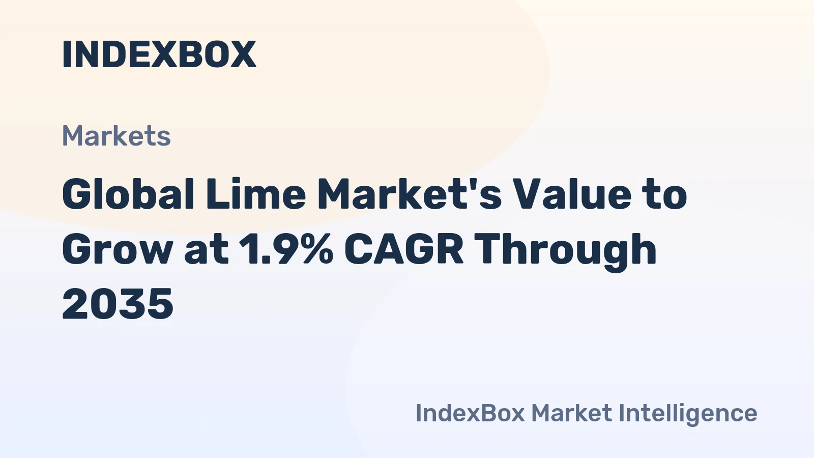 Global Lime Market's Value to Grow at 1.9% CAGR Through 2035