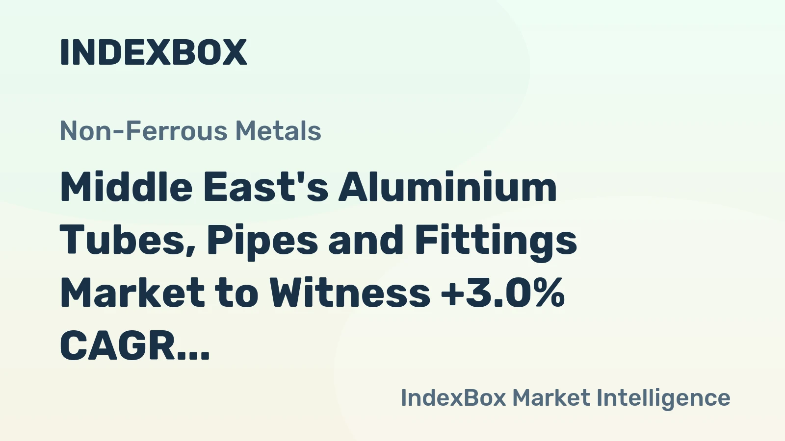 Middle East's Aluminium Tubes, Pipes and Fittings Market to Witness +3.0% CAGR Growth, Reaching $2.3B by 2035