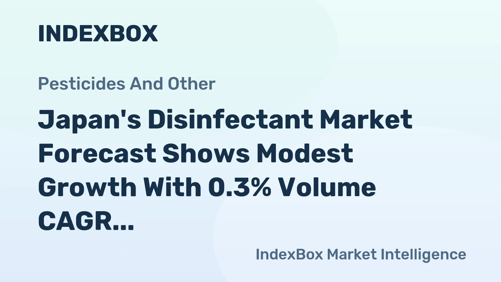 Japan's Disinfectant Market Forecast Shows Modest Growth With 0.3% Volume CAGR Through 2035