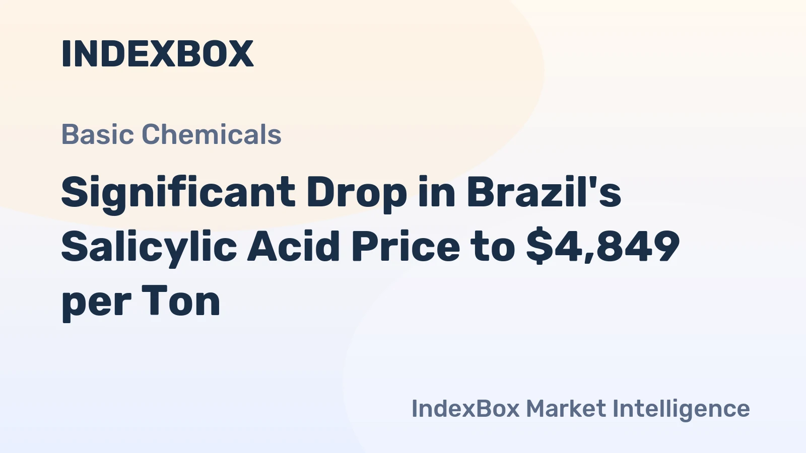 Significant Drop in Brazil's Salicylic Acid Price to $4,849 per Ton