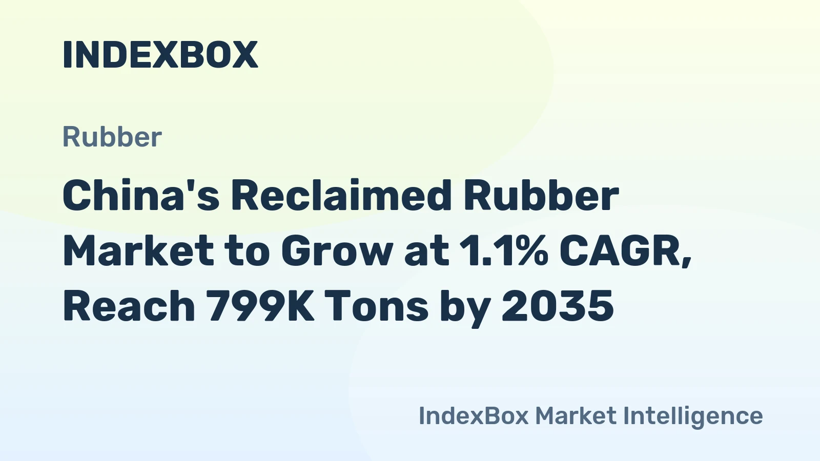 China's Reclaimed Rubber Market to Grow at 1.1% CAGR, Reach 799K Tons by 2035