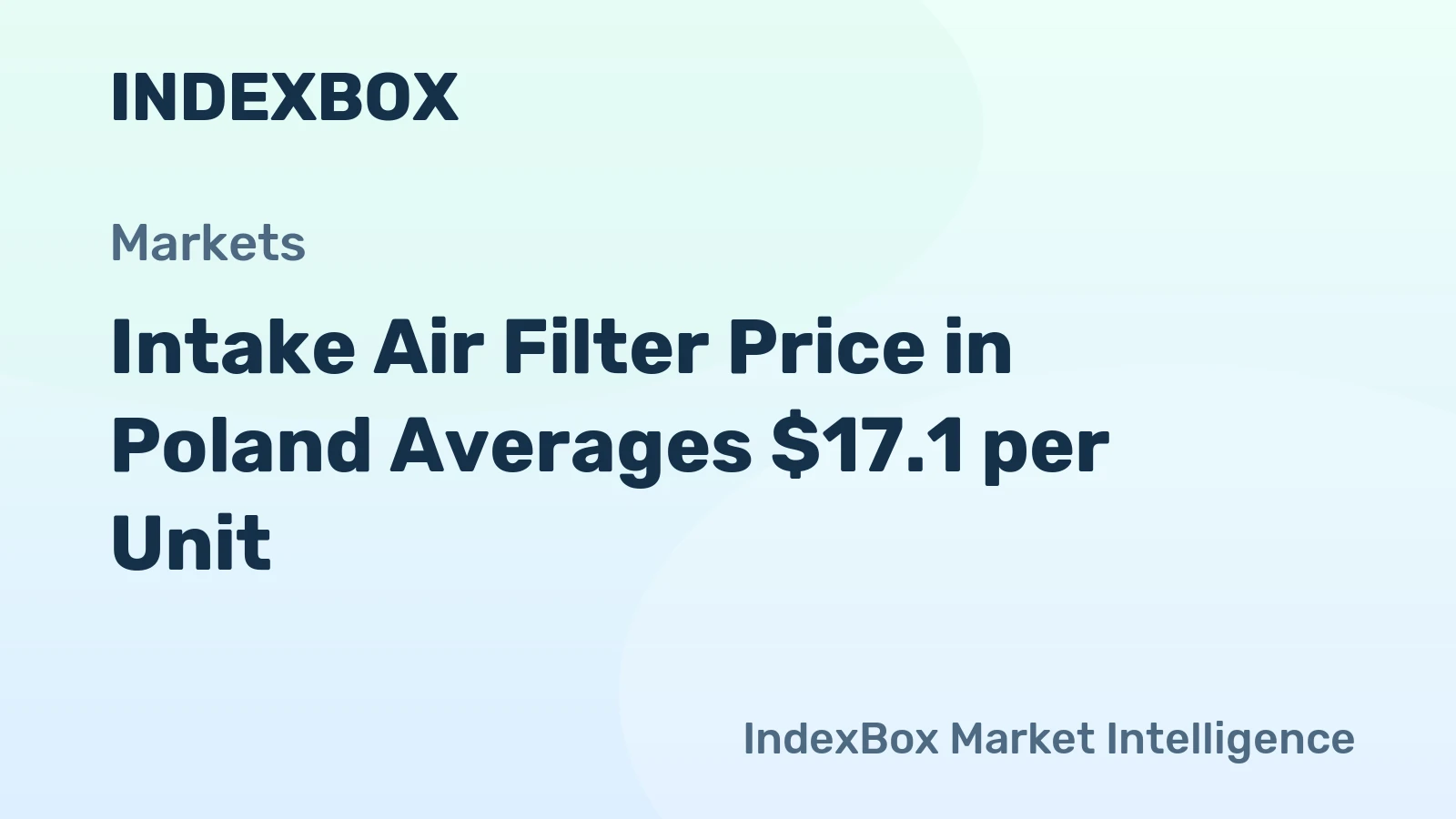 Intake Air Filter Price in Poland Averages $17.1 per Unit