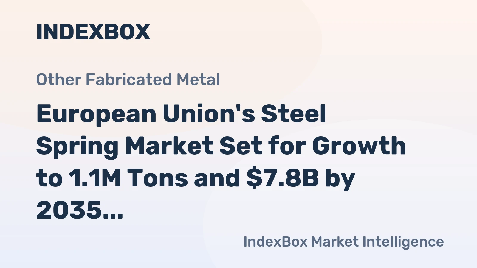 European Union's Steel Spring Market Set for Growth to 1.1M Tons and $7.8B by 2035