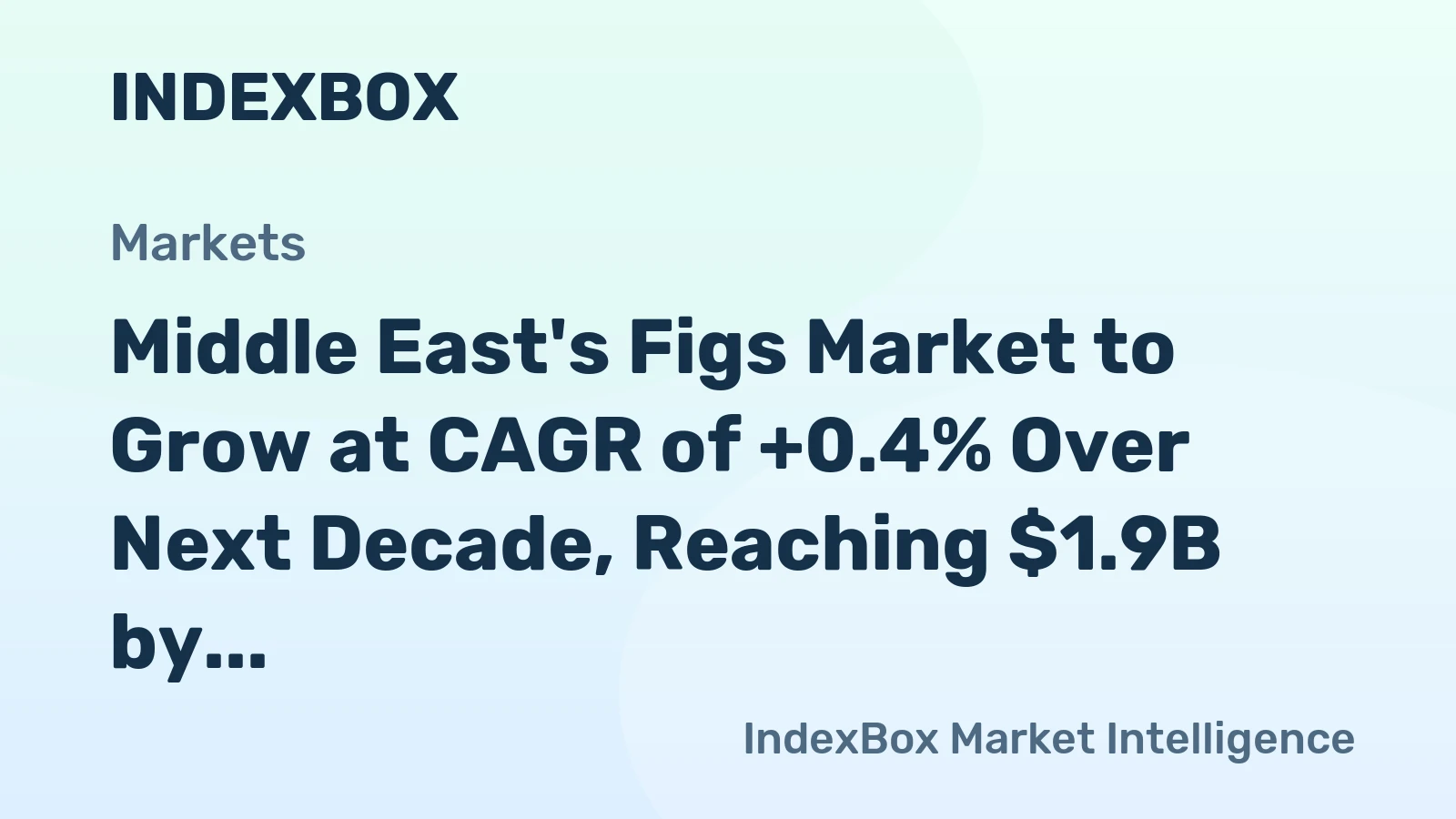 Middle East's Figs Market to Grow at CAGR of +0.4% Over Next Decade, Reaching $1.9B by 2035