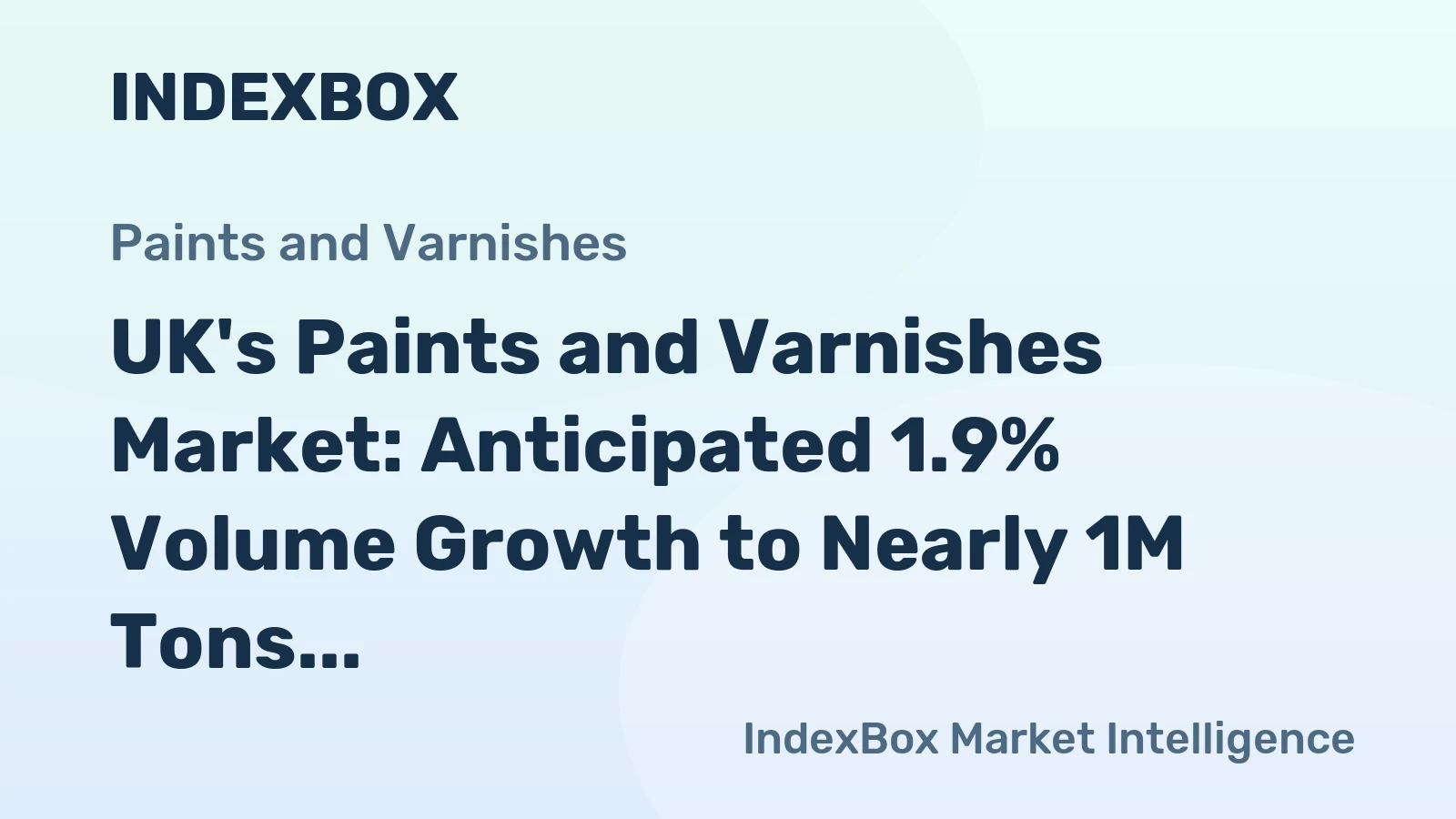 UK's Paints and Varnishes Market: Anticipated 1.9% Volume Growth to Nearly 1M Tons by 2035, Value to Reach $5.1B