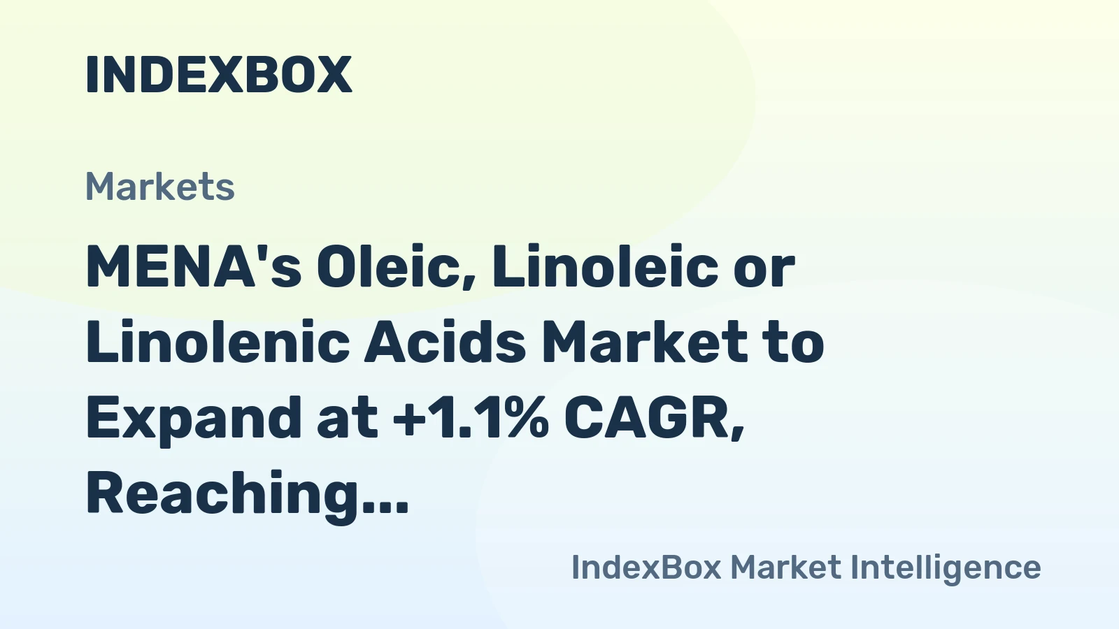 MENA's Oleic, Linoleic or Linolenic Acids Market to Expand at +1.1% CAGR, Reaching 30K Tons by 2035