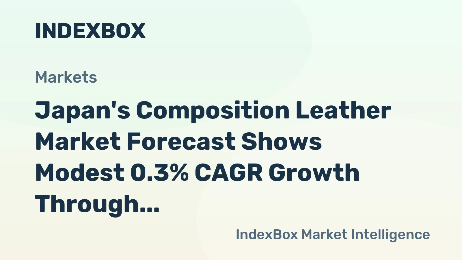 Japan's Composition Leather Market Forecast Shows Modest 0.3% CAGR Growth Through 2035