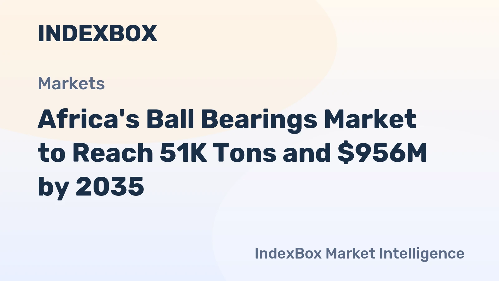 Africa's Ball Bearings Market to Reach 51K Tons and $956M by 2035