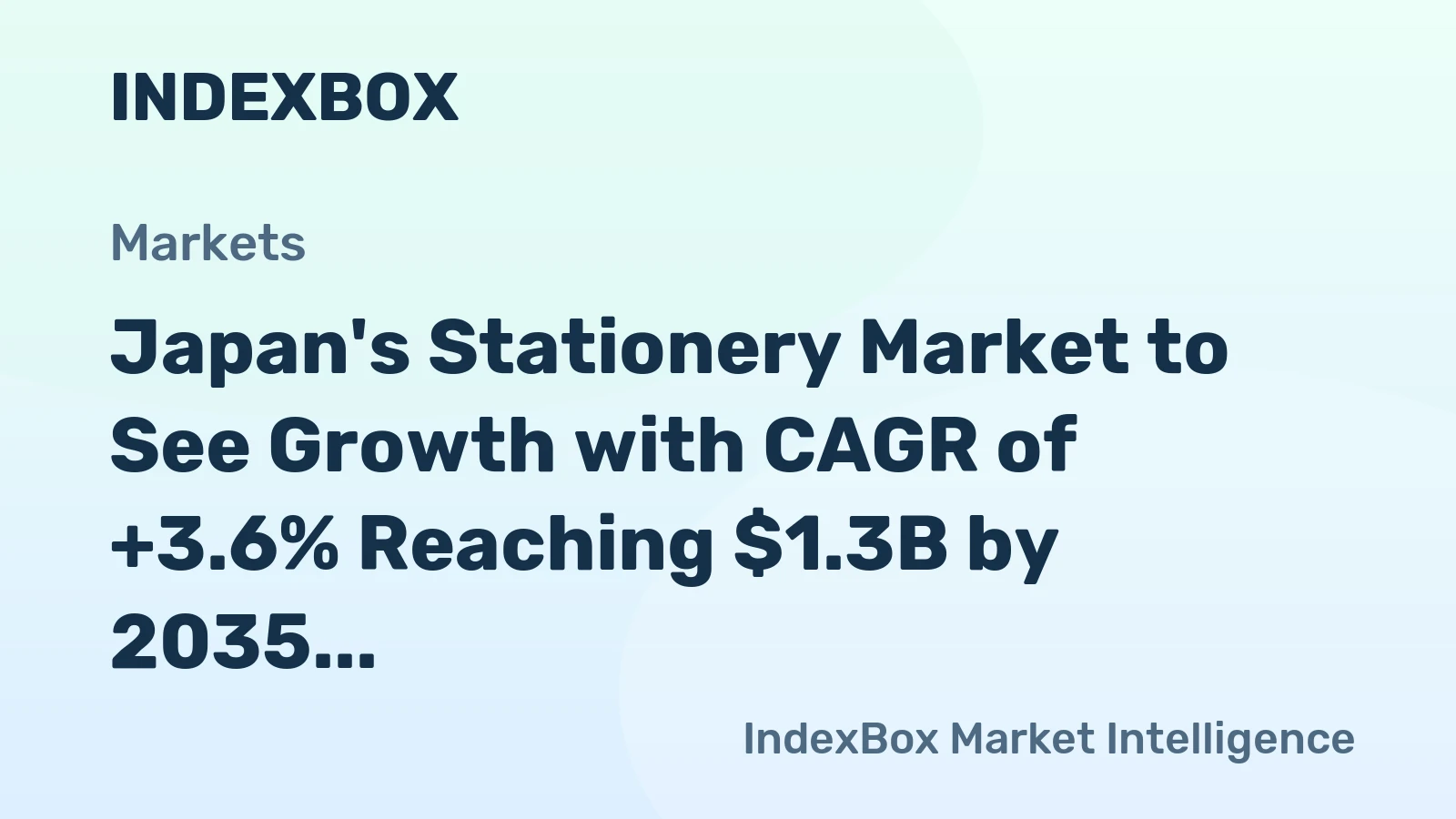 Japan's Stationery Market to See Growth with CAGR of +3.6% Reaching $1.3B by 2035