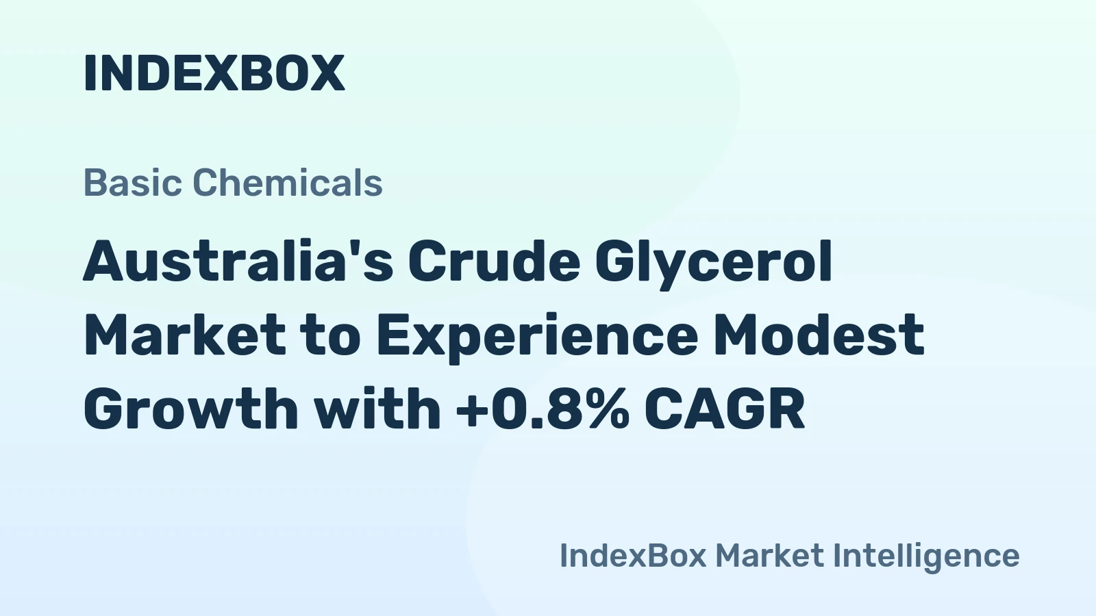 Australia's Crude Glycerol Market to Experience Modest Growth with +0.8% CAGR