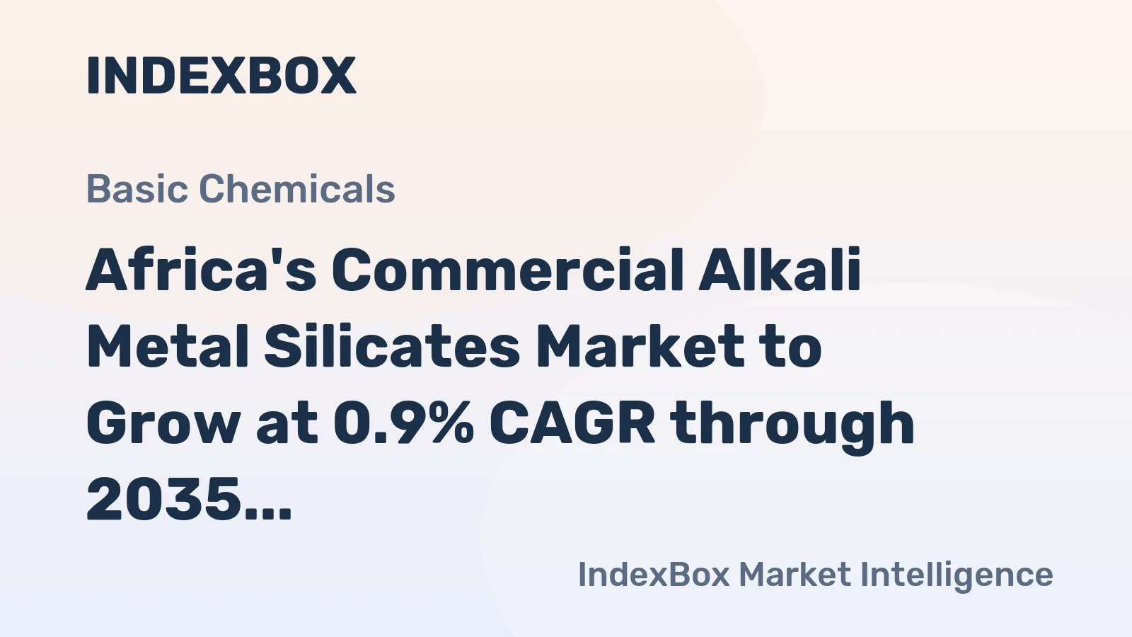 Africa's Commercial Alkali Metal Silicates Market to Grow at 0.9% CAGR through 2035, Reaching 1.3M Tons