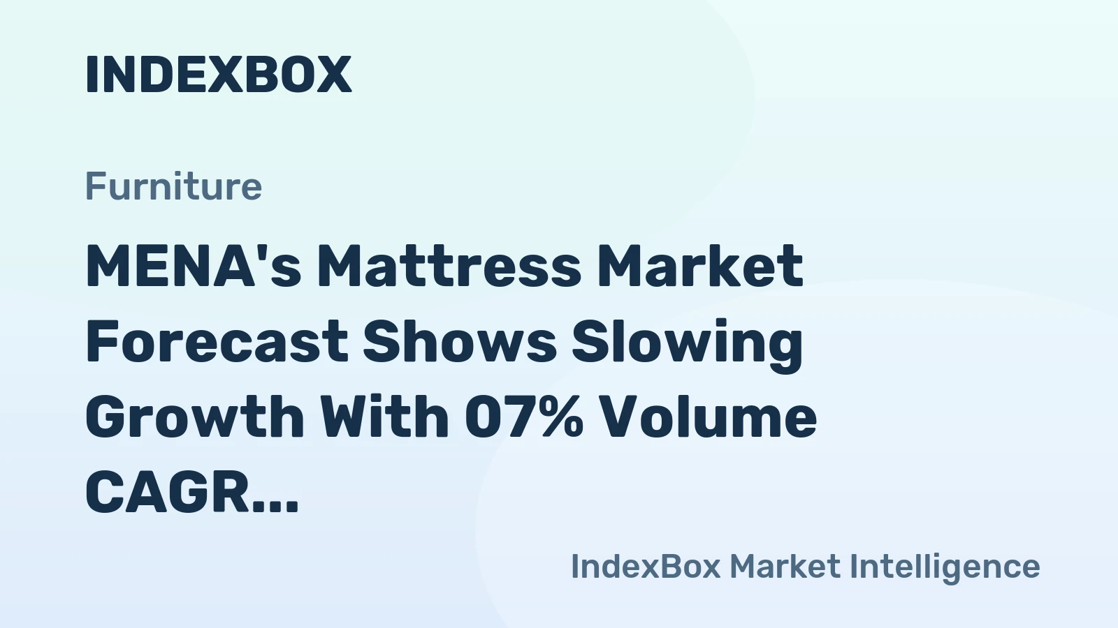 MENA's Mattress Market Forecast Shows Slowing Growth With 07% Volume CAGR Through 2035